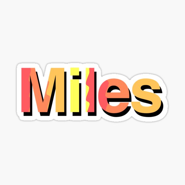 "Miles Word Art Design, Wavy Colour Name Design" Sticker for Sale by ...