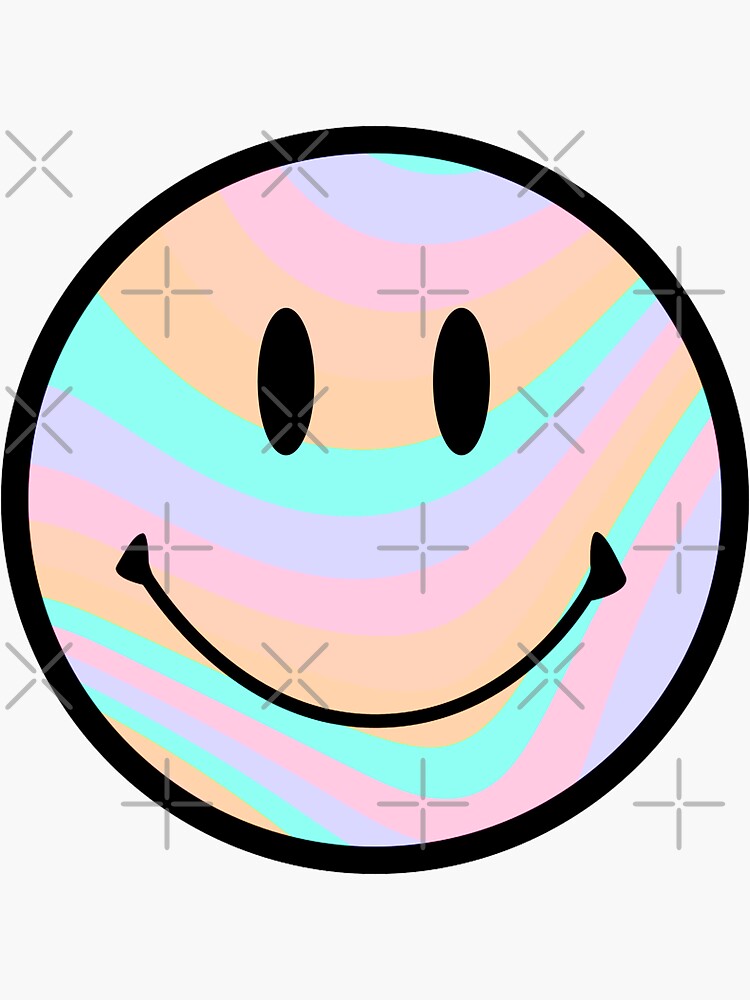 "70s Hippie Retro Smiley Emoji Face" Sticker for Sale by sarascoprox ...