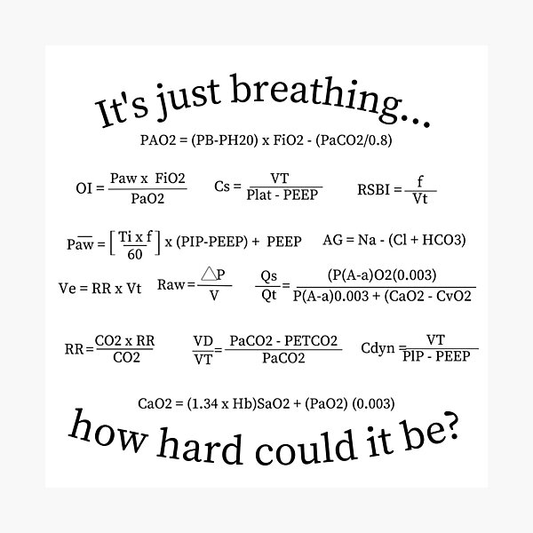 "Funny Respiratory Therapy Formulas" Photographic Print for Sale by ...