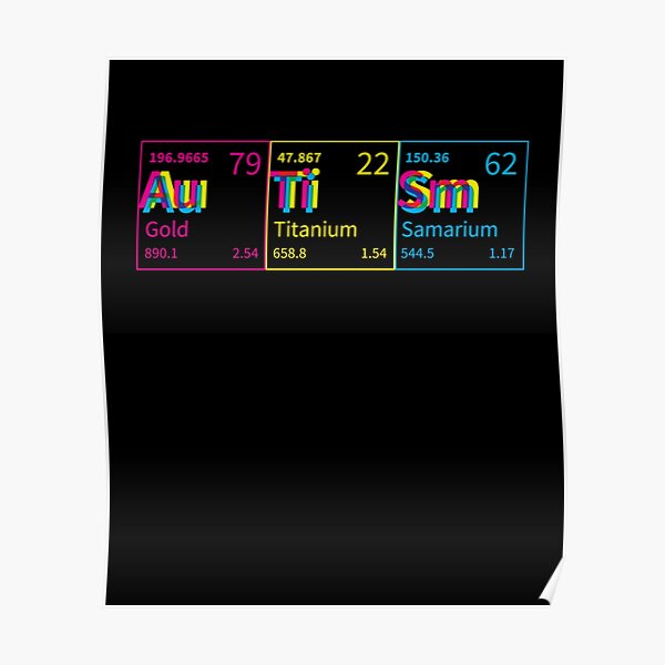"Autism Periodic Table " Poster for Sale by rainbowmamaa | Redbubble