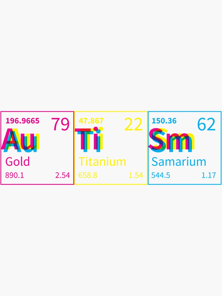 "Autism Periodic Table " Sticker for Sale by rainbowmamaa | Redbubble