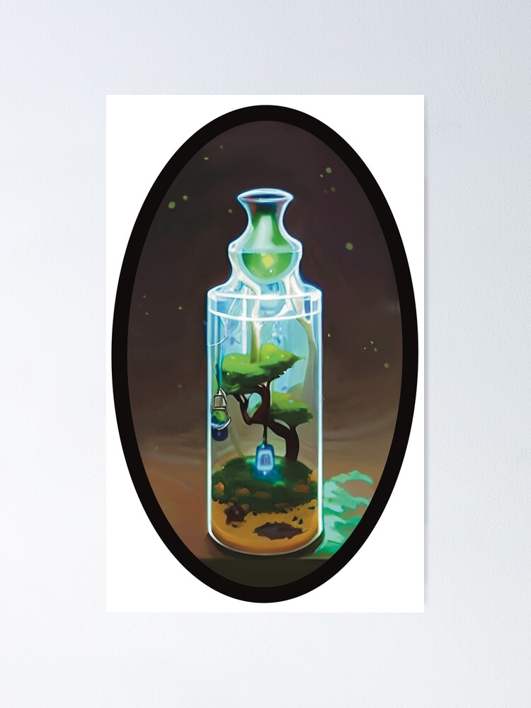 "Fantasy Tree in a Glass Vial - digital art painting" Poster for Sale ...