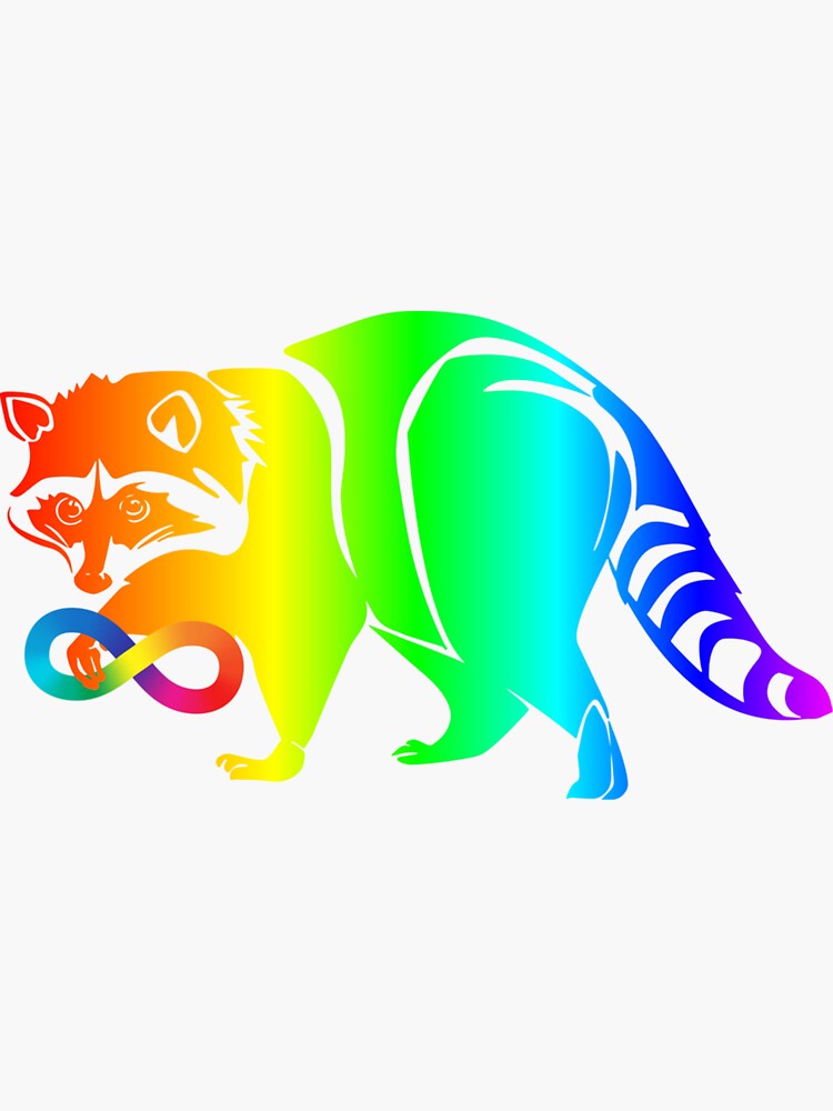 "Raccoon Autism Acceptance " Sticker for Sale by rainbowmamaa | Redbubble