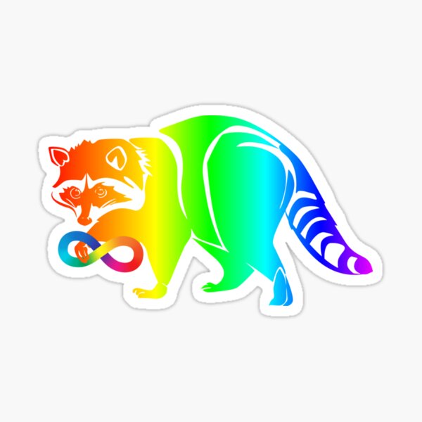 "Raccoon Autism Acceptance " Sticker for Sale by rainbowmamaa | Redbubble