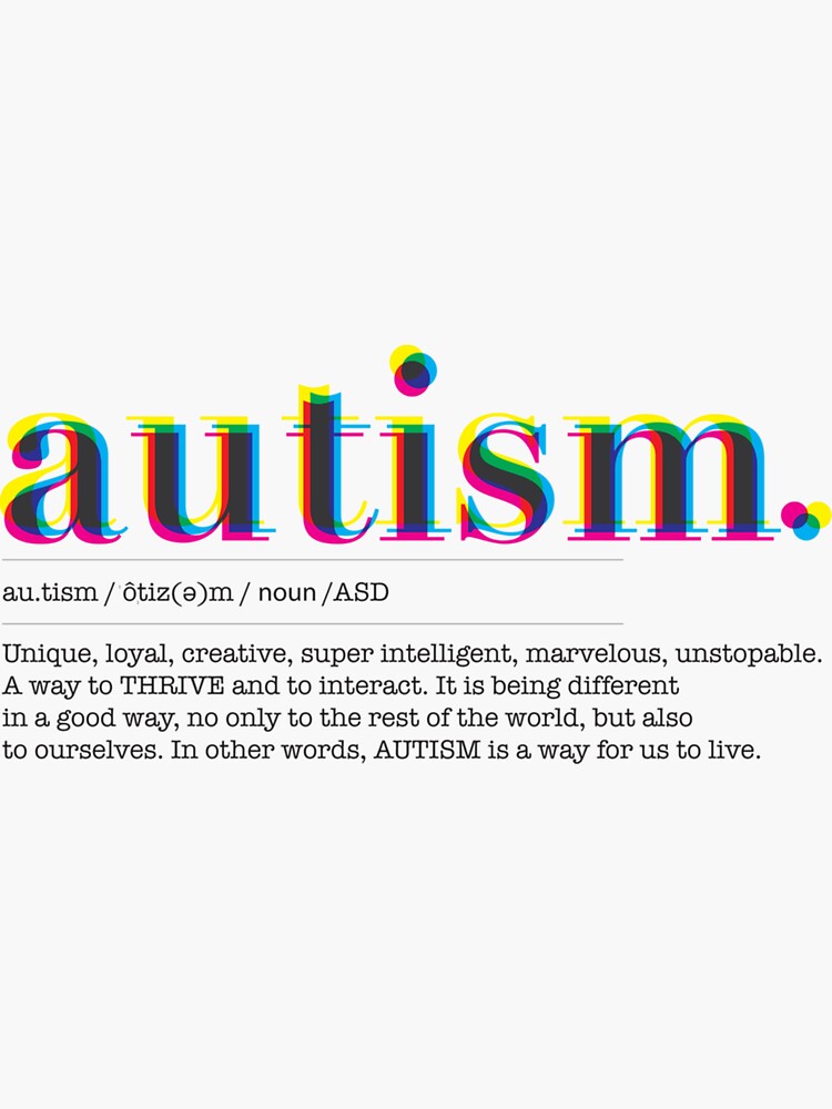 "Autism definition " Sticker for Sale by rainbowmamaa | Redbubble