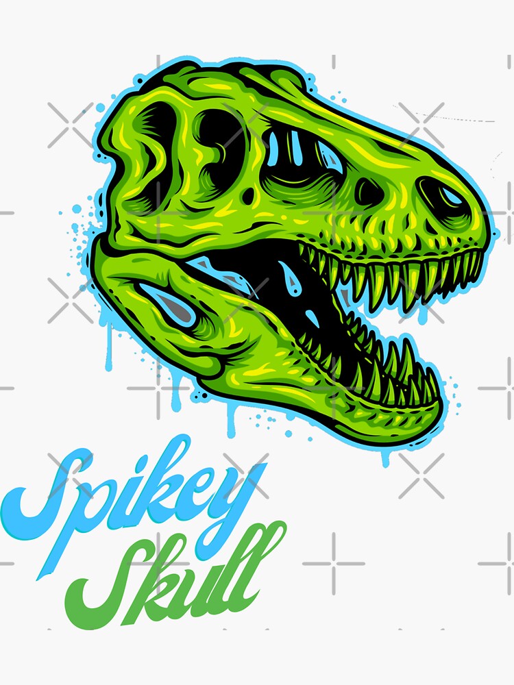 "Spikey skull " Sticker for Sale by Wassimsho | Redbubble
