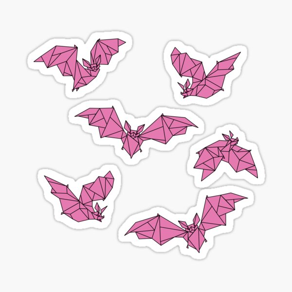 "Geometric Bats - Pink" Sticker for Sale by shyshapes | Redbubble