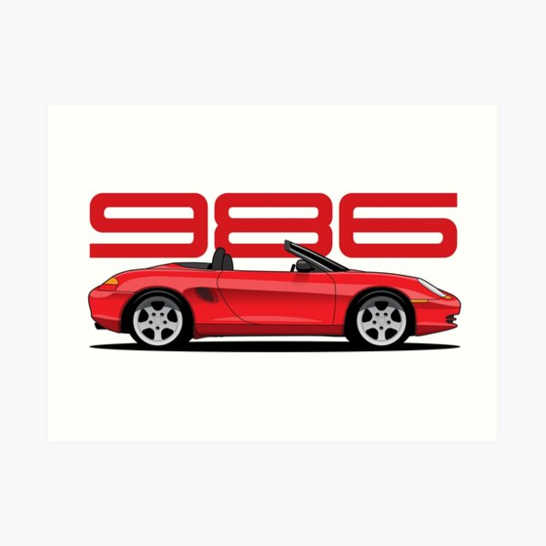 "Porsche 986 Boxster classic illustration red" Art Print for Sale by ...