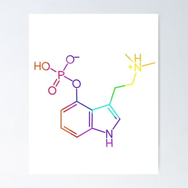 "Psychedelic psilocybin molecule rainbow colors" Poster for Sale by ...