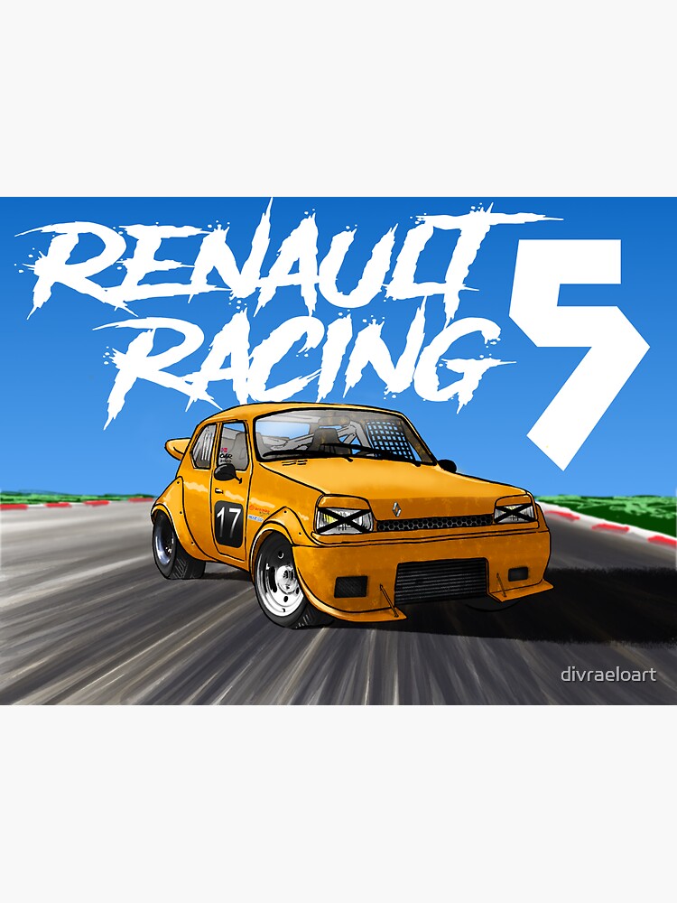 "Renault 5 racing, poster, digital artwork" Sticker for Sale by ...