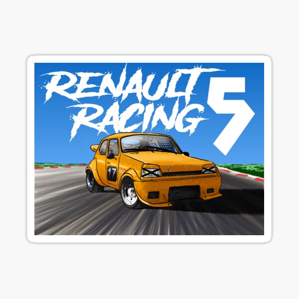 "Renault 5 racing, poster, digital artwork" Sticker for Sale by ...