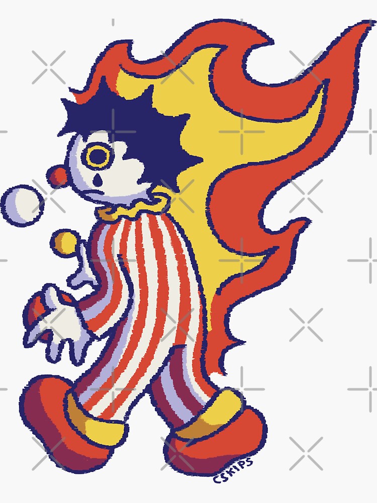 "Flame Clown" Sticker for Sale by cskips | Redbubble