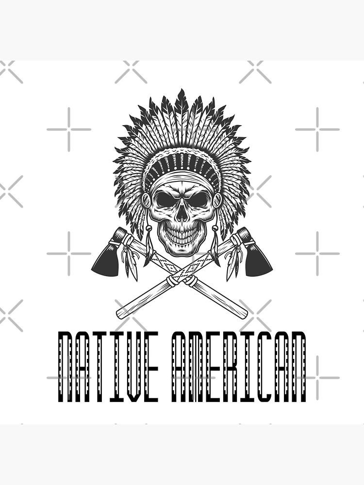 "Native america heritage month. Warchief with tomahawks. Unique Design ...