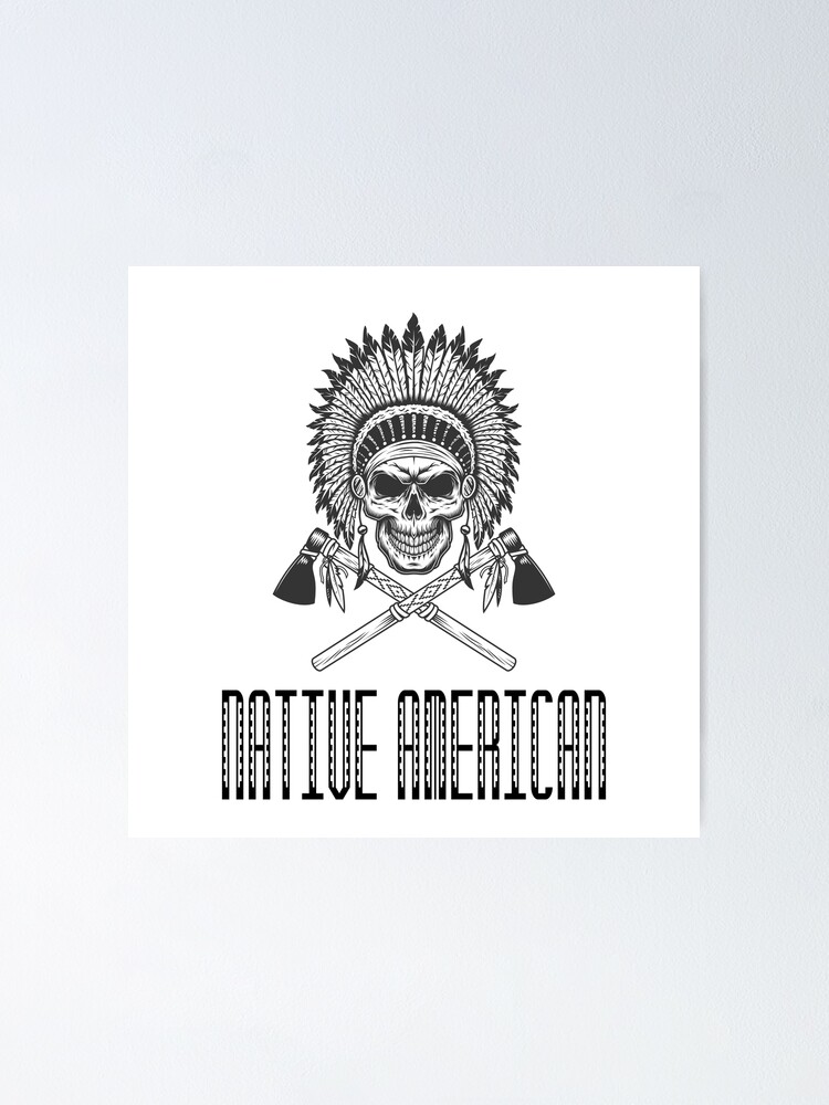 "Native america heritage month. Warchief with tomahawks. Unique Design ...