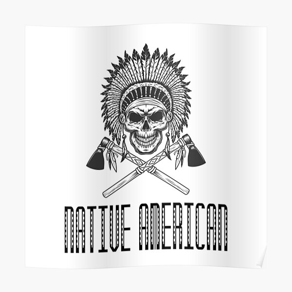 "Native america heritage month. Warchief with tomahawks. Unique Design ...