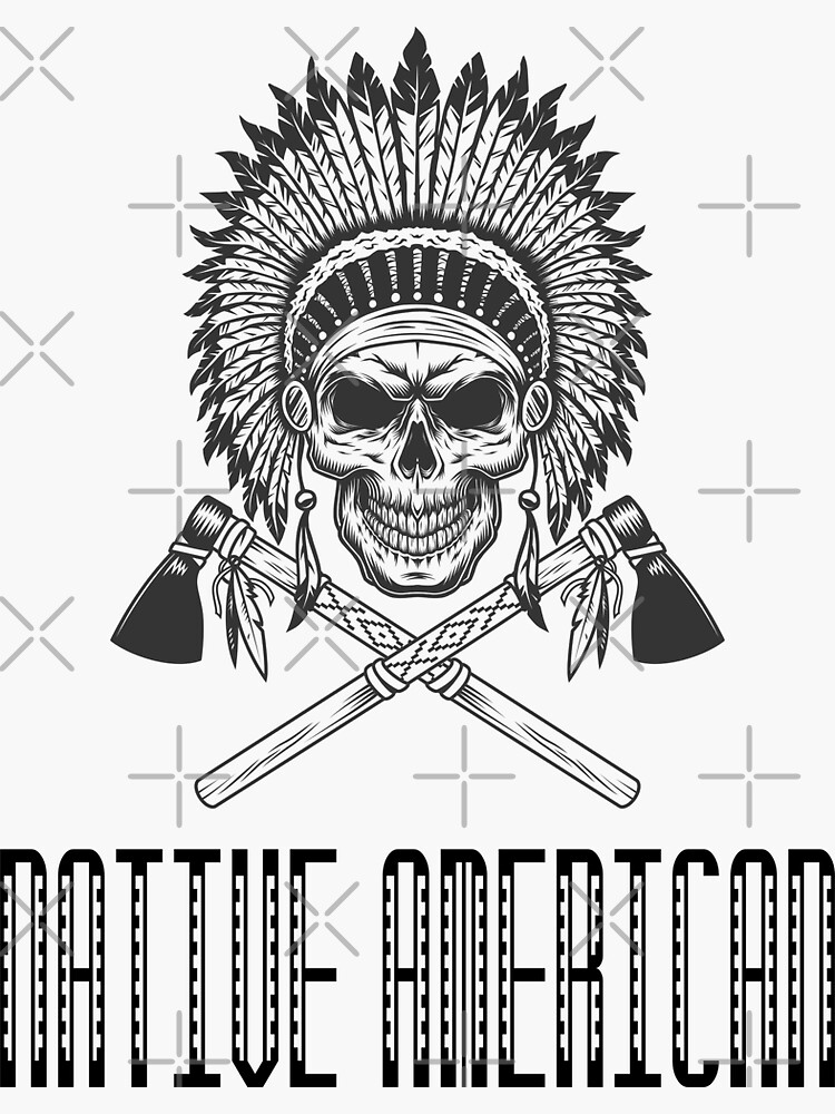 "Native america heritage month. Warchief with tomahawks. Unique Design ...