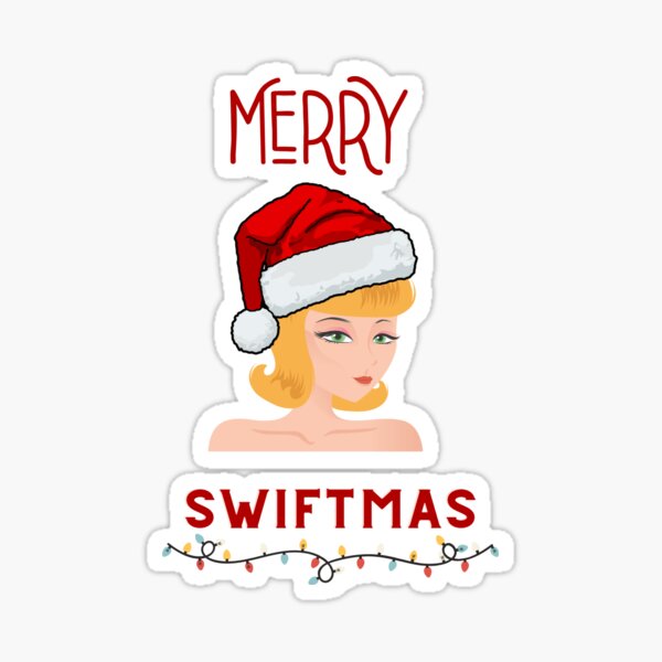 "Merry Swiftmas Christmas T-Shirt Design for Taylor Swift Fans" Sticker ...