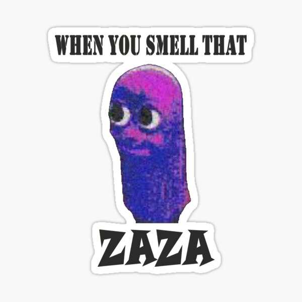 "When you smell that zaza, purple blob" Sticker for Sale by Shrewd Mood ...