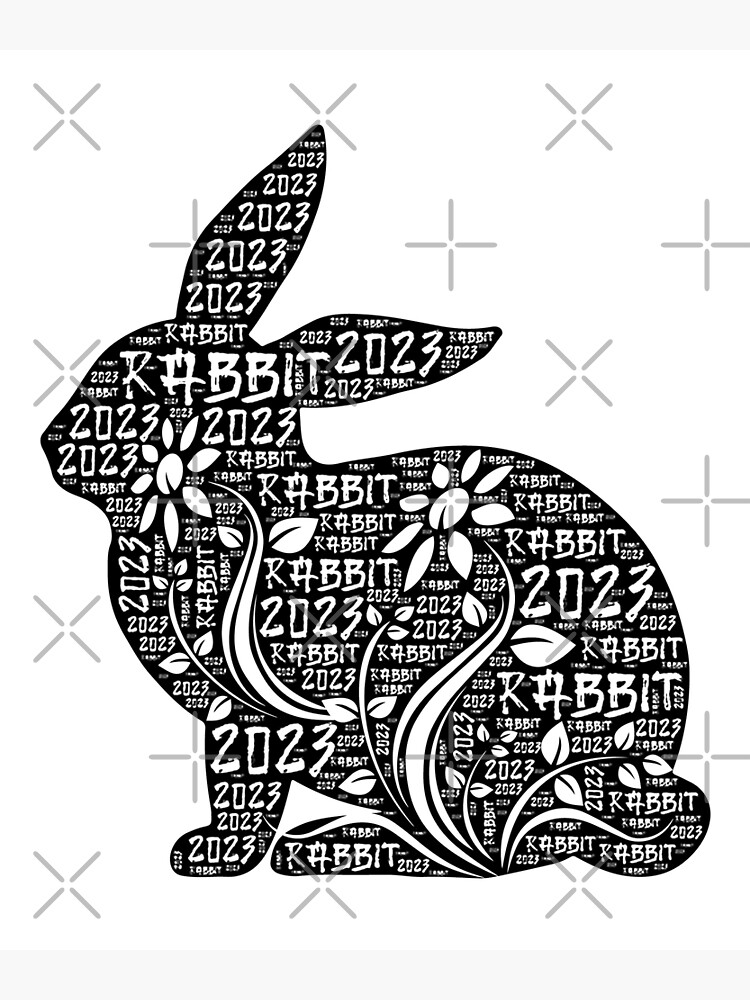 "2023 - Year of the Rabbit | Chinese New Year | Black Typo Shape ...