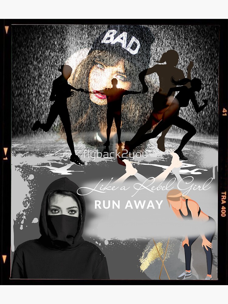"Like a Rebel Girl - Run Away" Sticker for Sale by flyback2you | Redbubble
