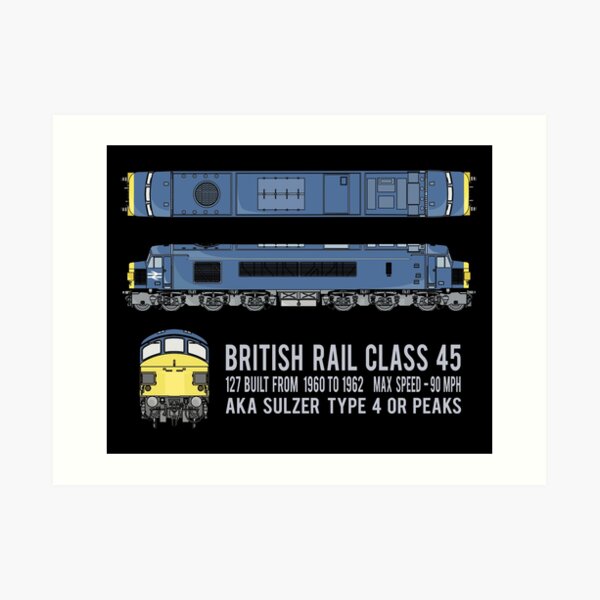 "British Rail Class 45 Sulzer Type 4 Peaks Locomotives Diagram Gift ...