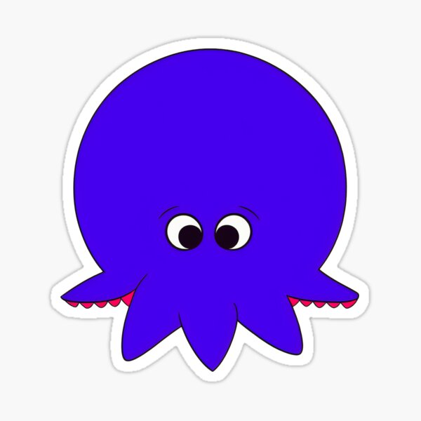 "Purple cartoonish round octopus IV" Sticker for Sale by BrachiaST ...
