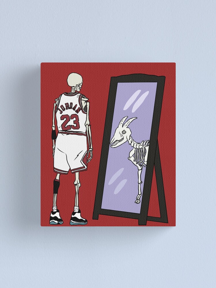"Skeleton Michael Jordan Mirror GOAT" Canvas Print for Sale by ...