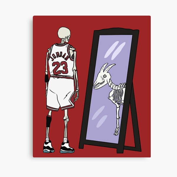 "Skeleton Michael Jordan Mirror GOAT" Canvas Print for Sale by ...
