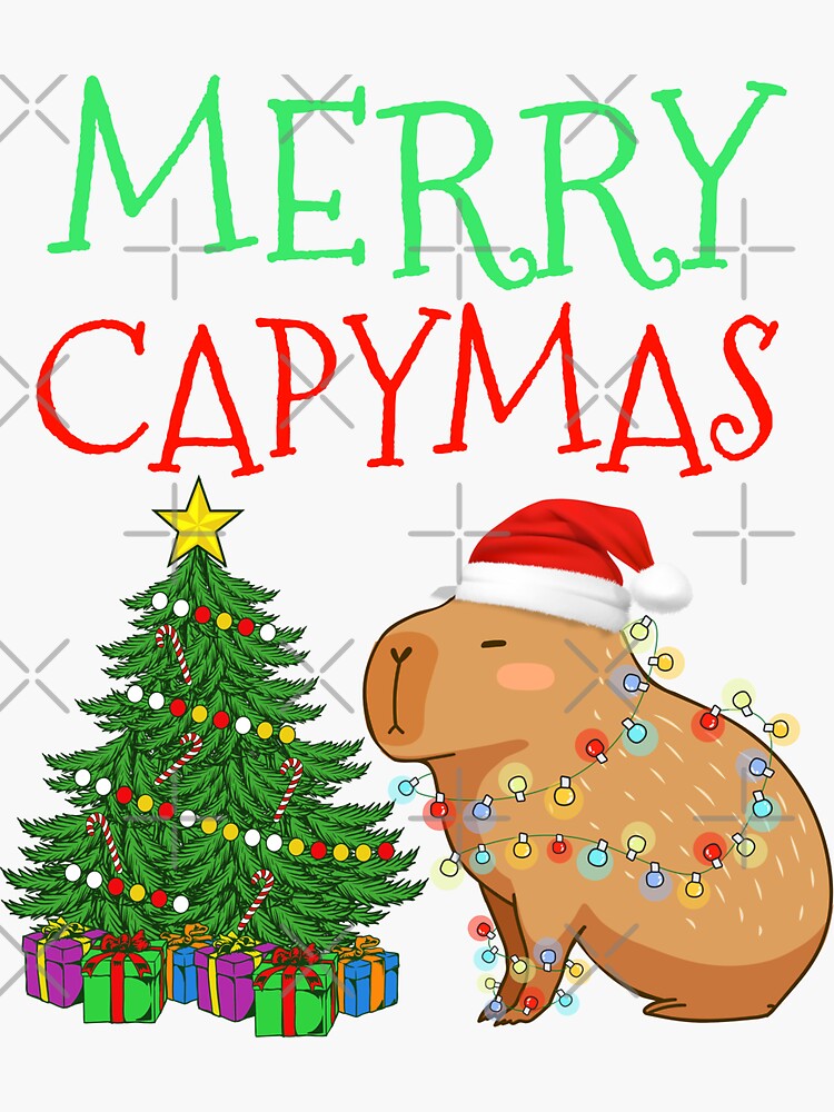 "Funny Capybara Christmas Holidays Capybara Santa Merry Capymas ...