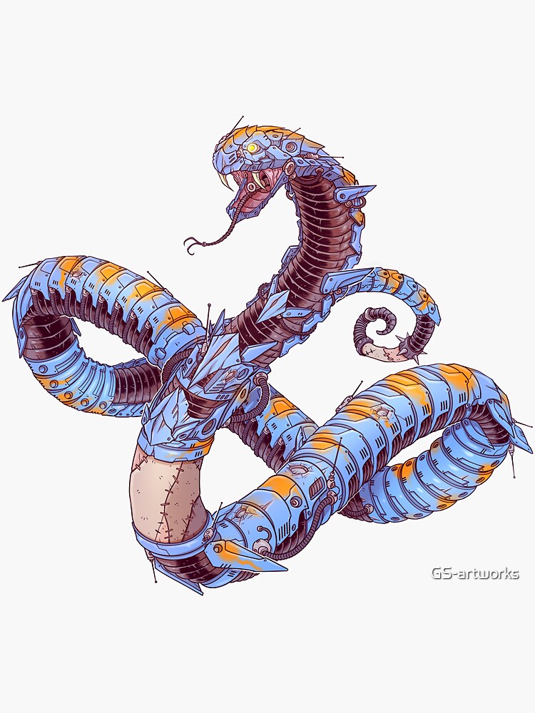 "Robot snake" Sticker for Sale by GS-artworks | Redbubble