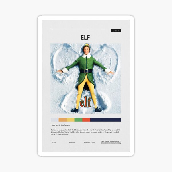 "ELF movie poster 2003, Christmas/Comedy" Sticker for Sale by ...