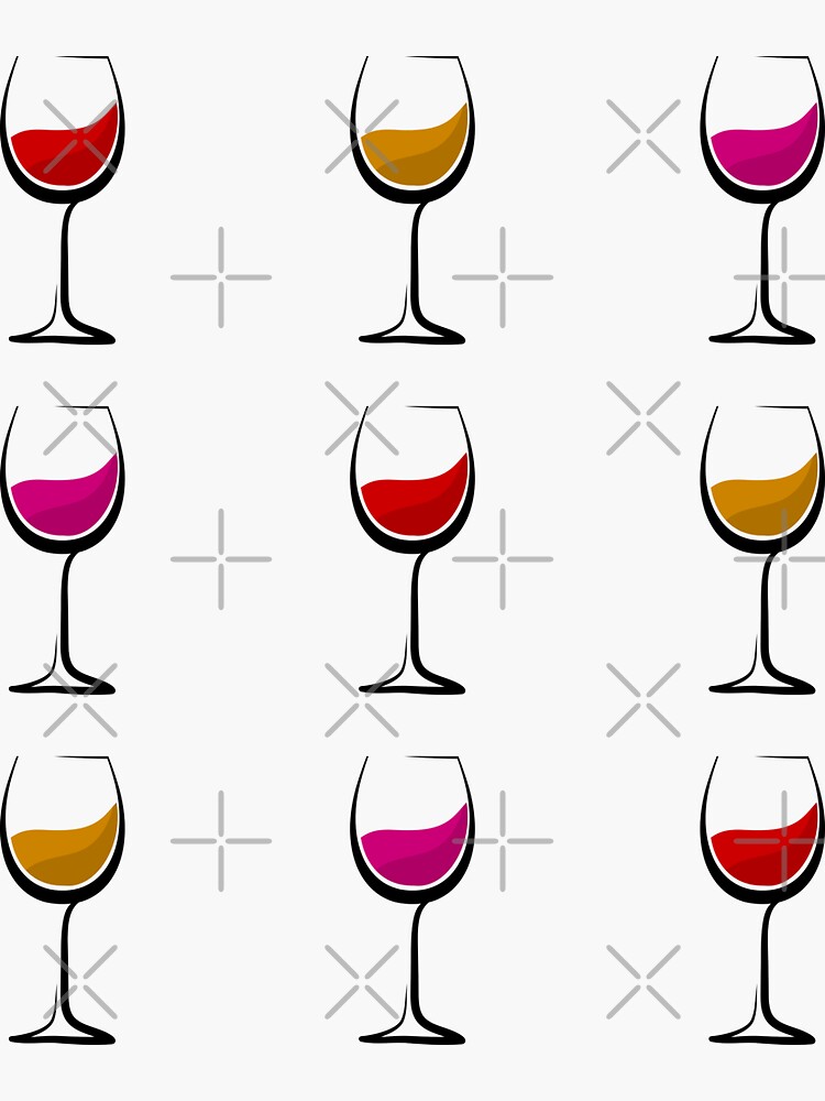 "Wine Glasses Fun Wine Drink Icon Sticker Pack" Sticker for Sale by ...