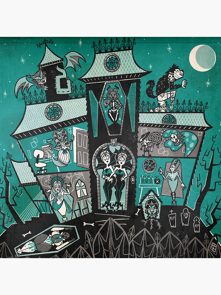 "Dragula Haunted House" Sticker for Sale by Lindsaythomasin | Redbubble