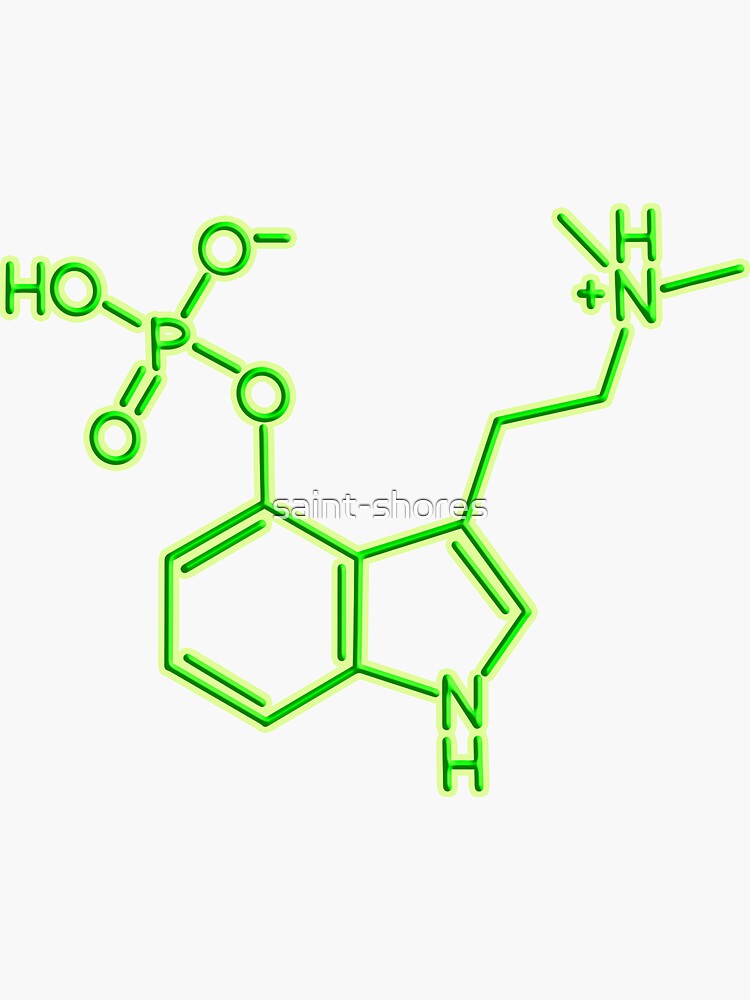 "Glowing green psilocybin molecule" Sticker for Sale by saint-shores ...