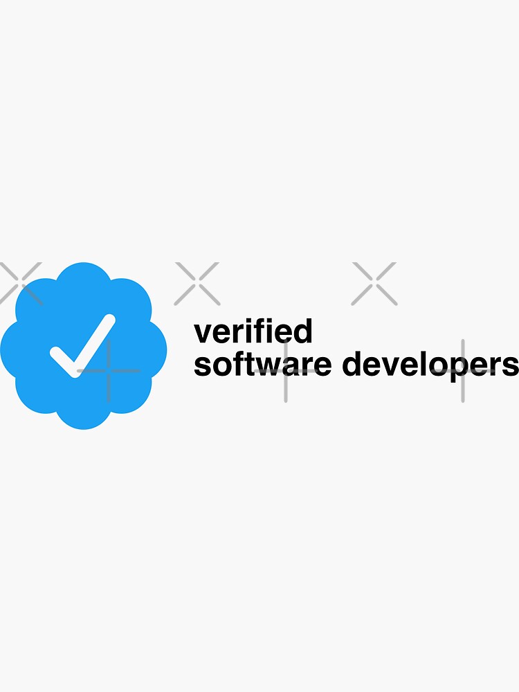 "Verified software developers | certification checkmark" Sticker for ...