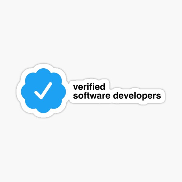 "Verified software developers | certification checkmark" Sticker for ...