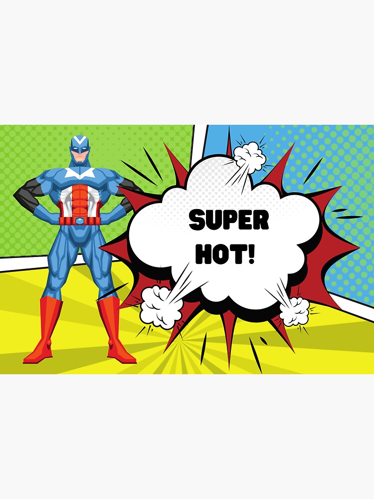 "Super Hot Comic" Sticker for Sale by Viralgemshop | Redbubble