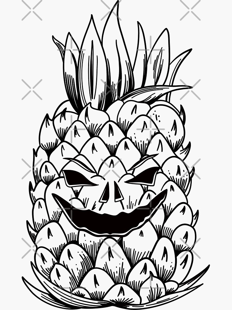 "Spooky halloween pineapple inking" Sticker for Sale by Tempest1985 | Redbubble