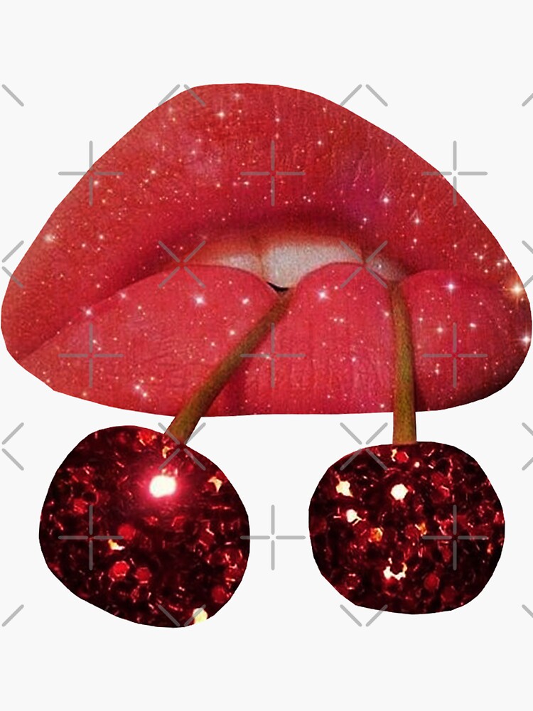 "Cherry Joint Lips" Sticker for Sale by brasevko | Redbubble