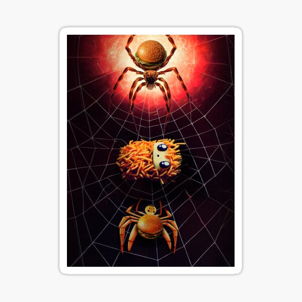 "Spider-Burgers" Sticker for Sale by Pets4LifeArt | Redbubble