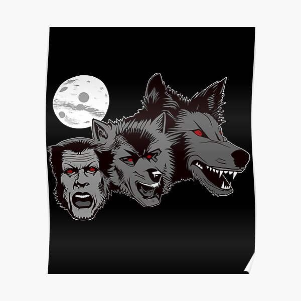 "Full Moon Werewolf Change" Poster for Sale by belladonnadread | Redbubble