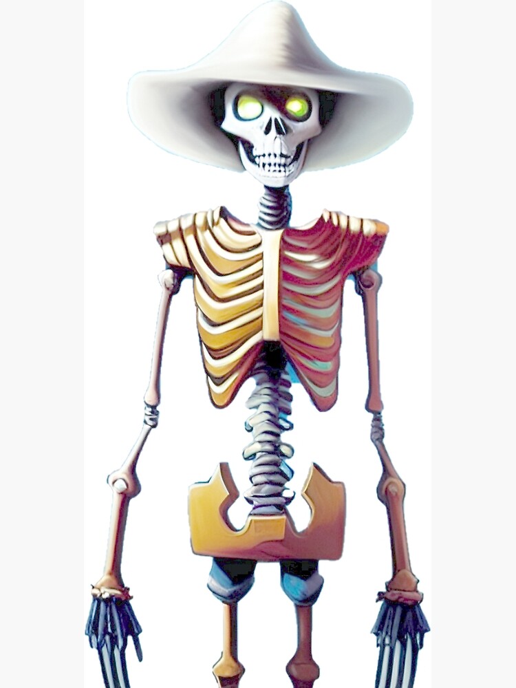 "standing skeleton with hat" Poster for Sale by David-Howells | Redbubble