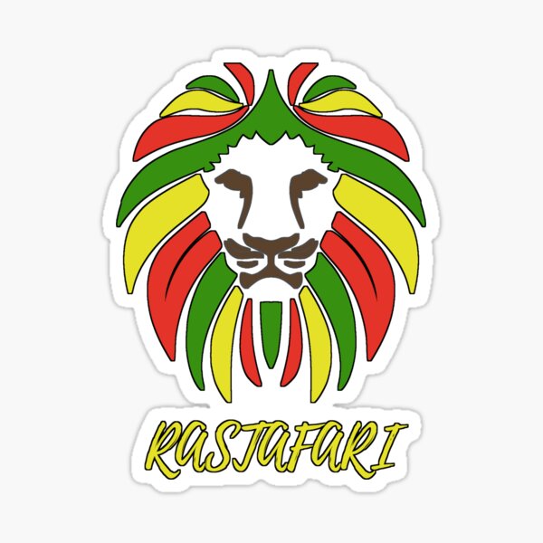 "Reggae Rastafari lion with small text" Sticker for Sale by JENNEFTRUST ...