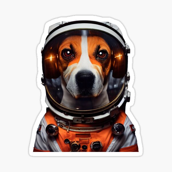 "Beagle space dog in astronaut suit" Sticker for Sale by avancee ...