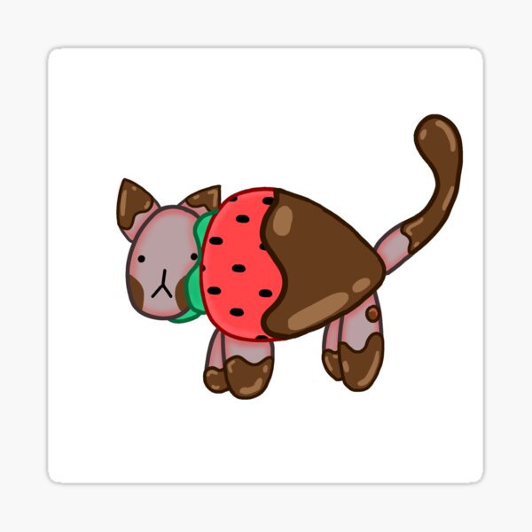 "Strawberry choco cat" Sticker for Sale by LlamaWeirdo | Redbubble
