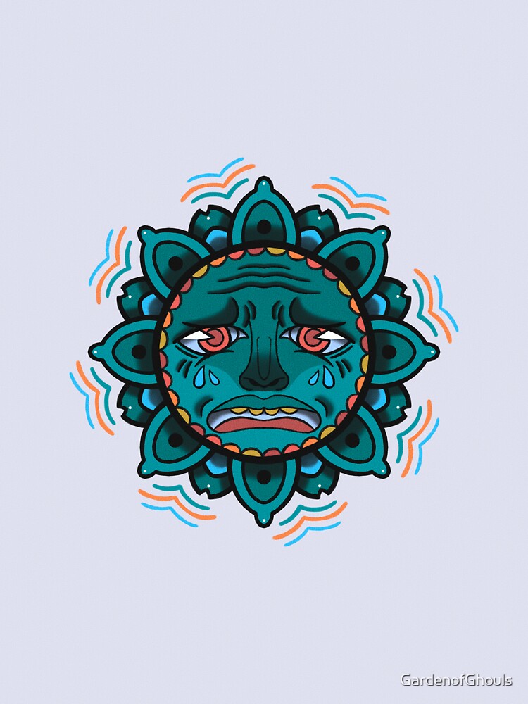 "Crying Moon" Sticker for Sale by GardenofGhouls | Redbubble
