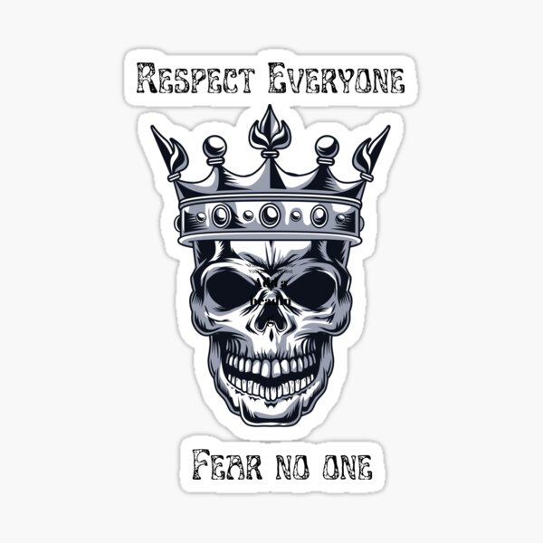 "BJJ Skull With Crown Laugh Smile Respect Everyone" Sticker for Sale by ...