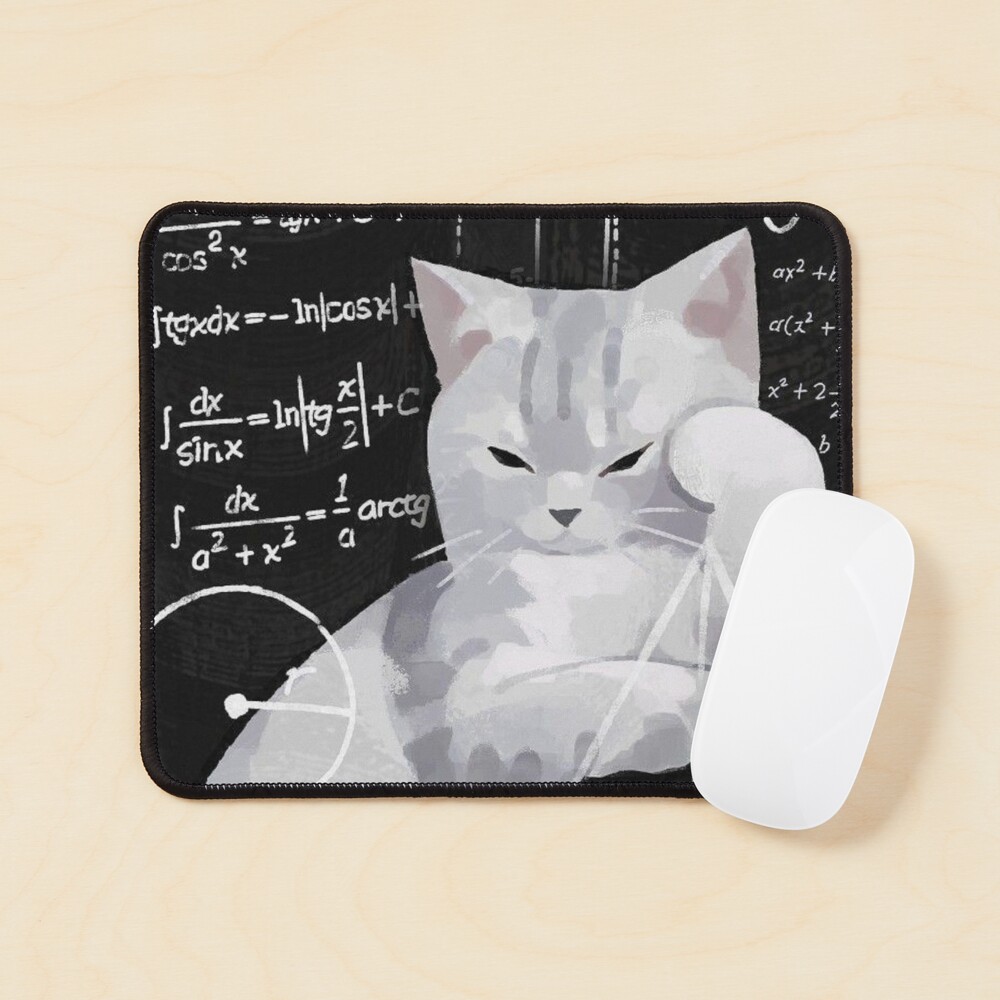 "thinking cat, mathematician" Sticker by NatiiHerre | Redbubble