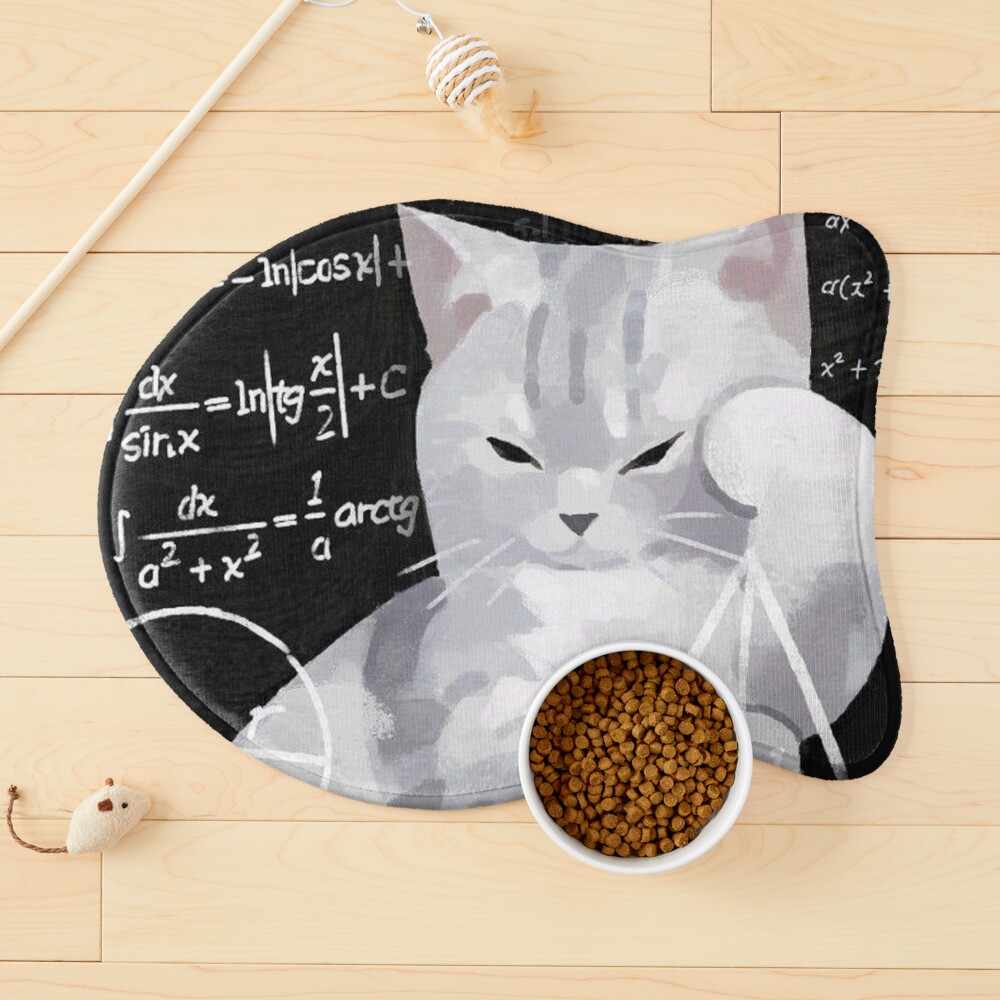 "thinking cat, mathematician" Sticker by NatiiHerre | Redbubble