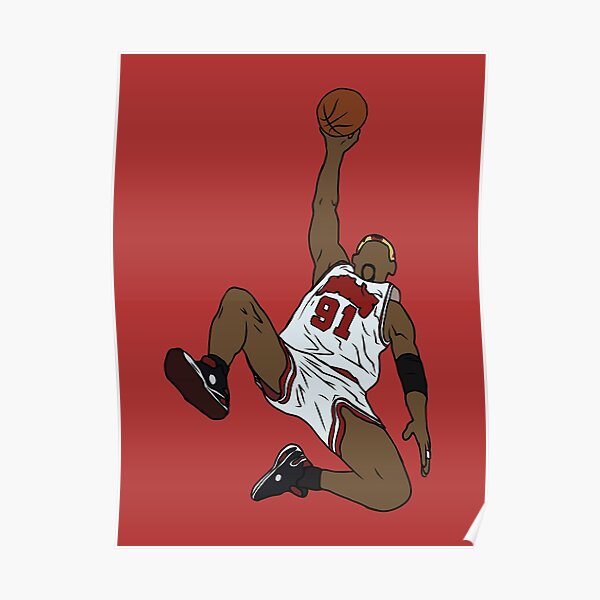 "Dennis Rodman Rebound" Poster for Sale by RatTrapTees | Redbubble